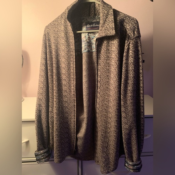 Robert Graham | Jackets & Coats | Robert Graham Gray Lightweight Shirt ...